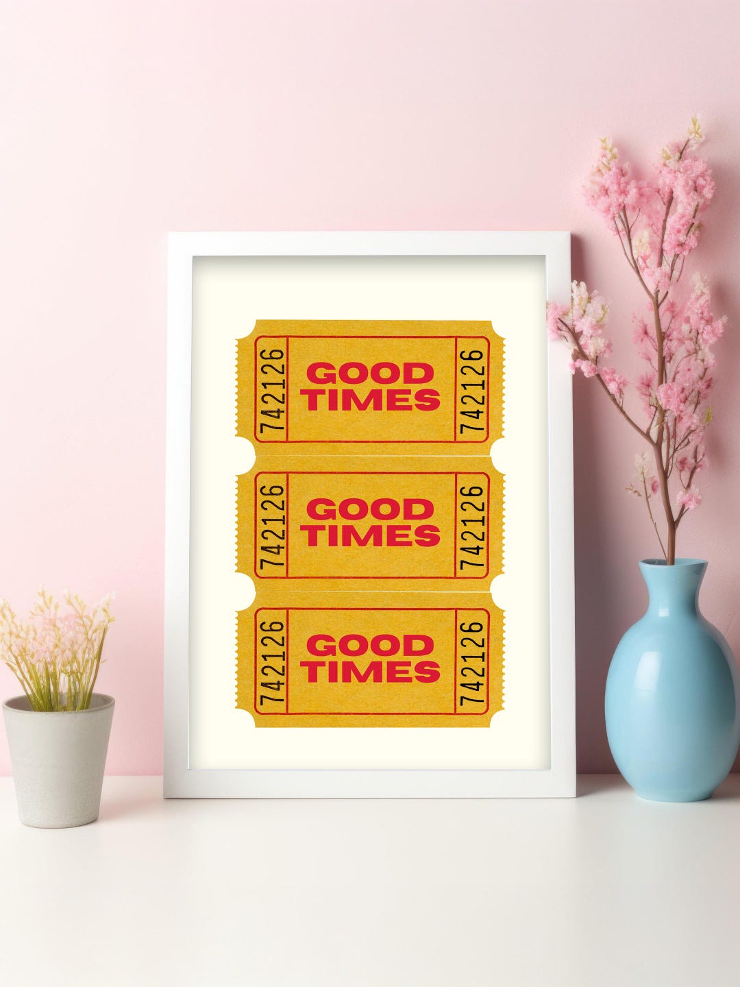 Good Times Ticket Poster – Retro Vintage Matte Wall Art | Fun Living ...
