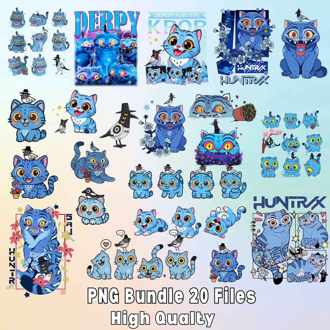 Huntrix Kpop Demon Hunters Tiger Clipart, Derpy Tiger PNG, Kpop Huntrix ...