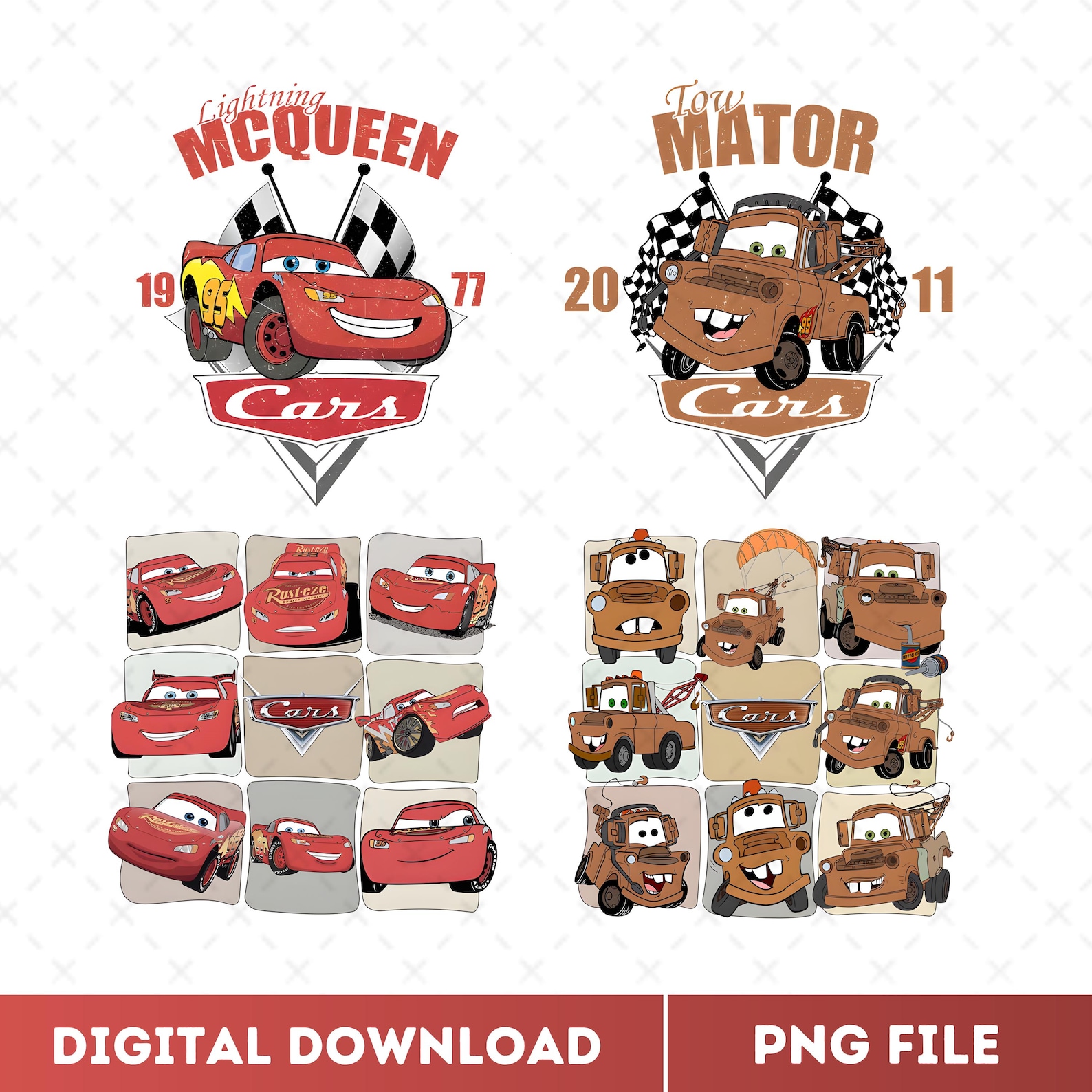 Retro Cars Png, , Lightning Mcqueen Png, Retro Tow Mater Png, Cars Png ...