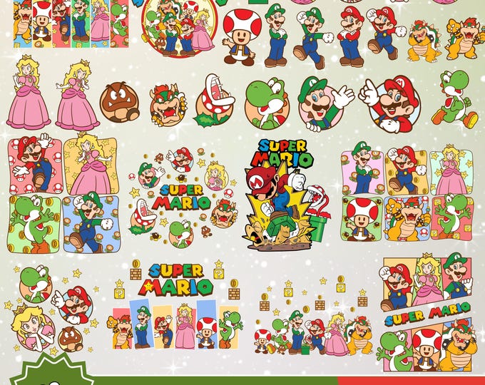 Retro Mario Png, Super Mario Friends Png, Digital File - Etsy