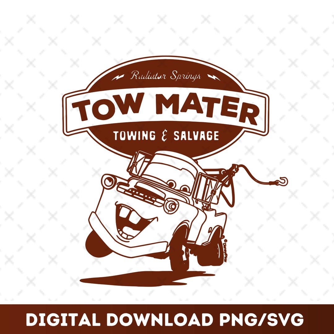 Retro Tow Mater Radiator Springs Png Svg, Tow Mater Svg, Retro Mater ...
