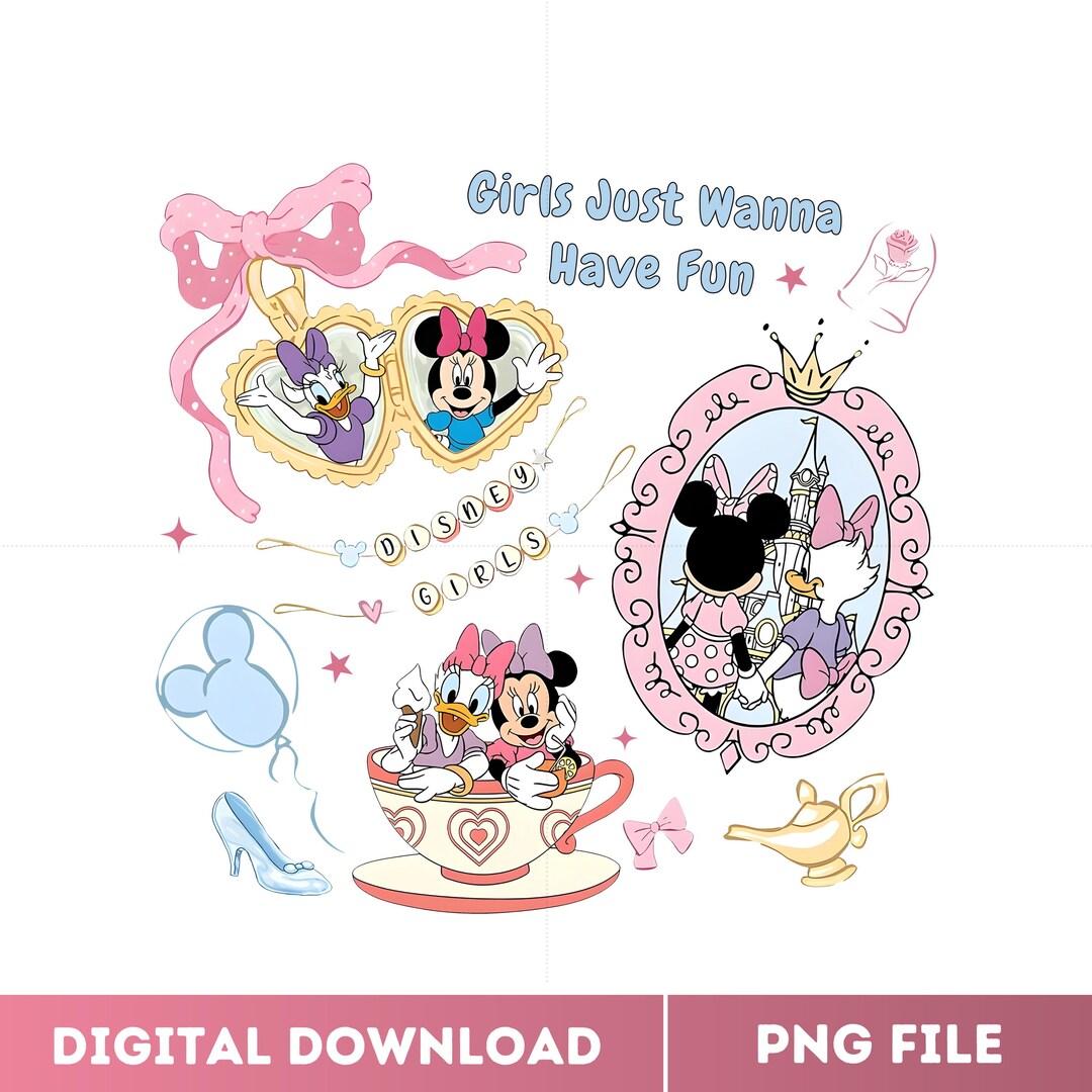Girls Just Wanna Have Fun Png, Cute Mouse Girly Clipart, Besties Png ...