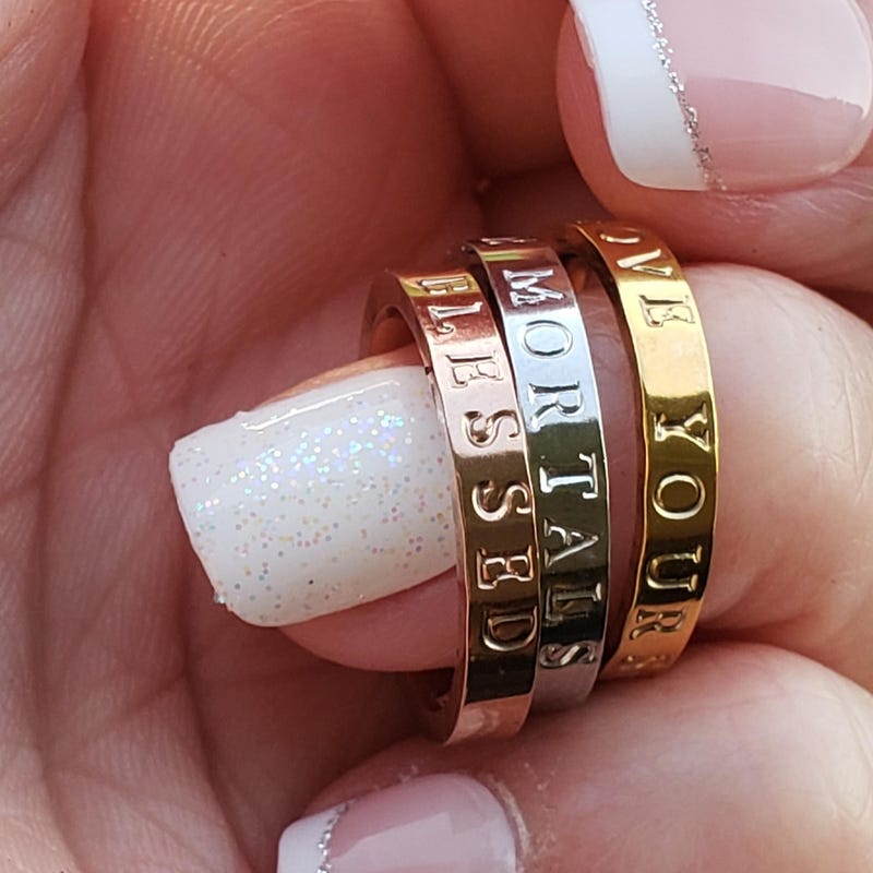 Word for Year Engraved Ring - Etsy