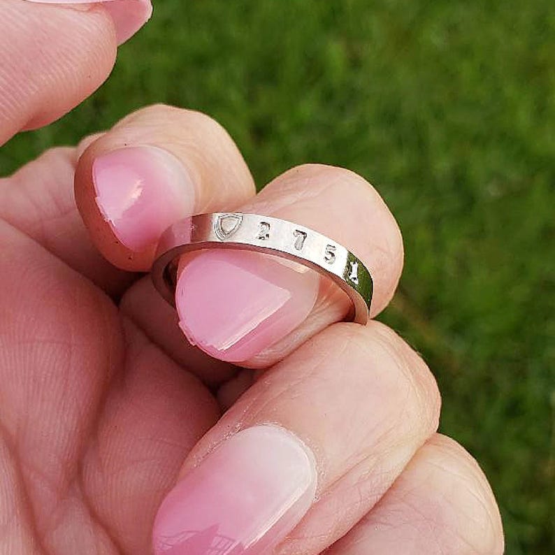 Hand Stamped Police Mom Ring • Stainless Steel Law Enforcement Band - Etsy