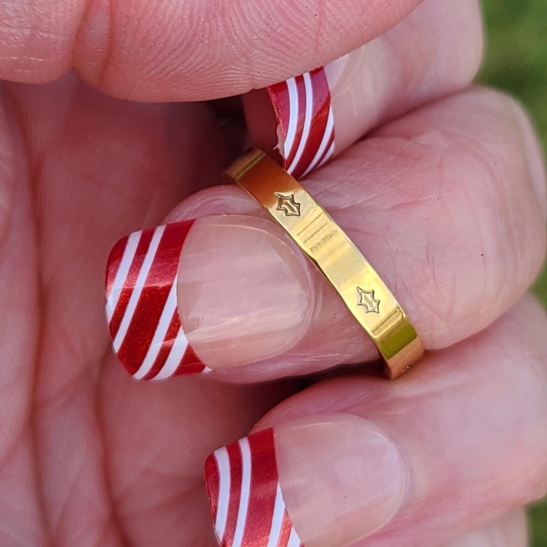 Holly Ring · Gold Holly Ring · Silver Holly Ring · Christmas Stack Ring ...