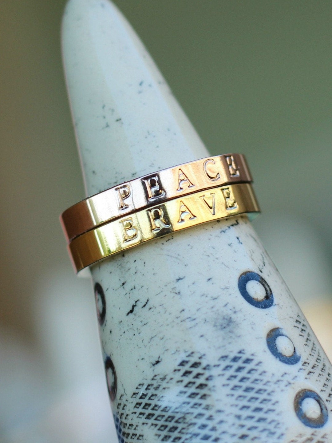 Stackable Name Ring Minimal Name Ring Stacking Name Ring - Etsy