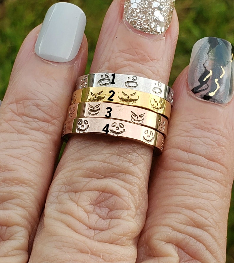 Halloween Ring Scary Face Ring Gold Halloween Ring Silver | Etsy