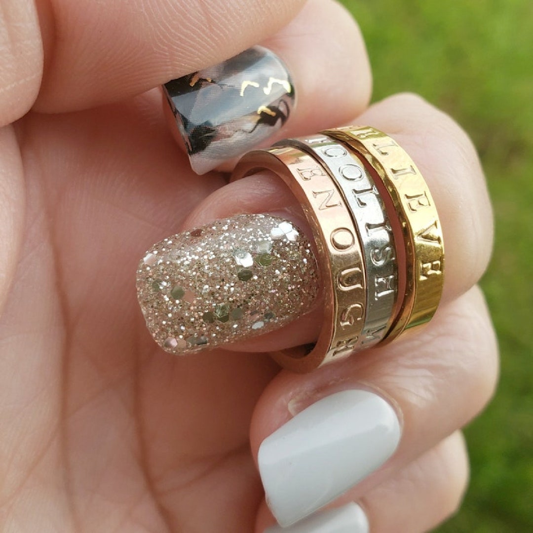 Name Ring Baby Shower Gift New Mother Dainty Ring Stacking Ring New ...