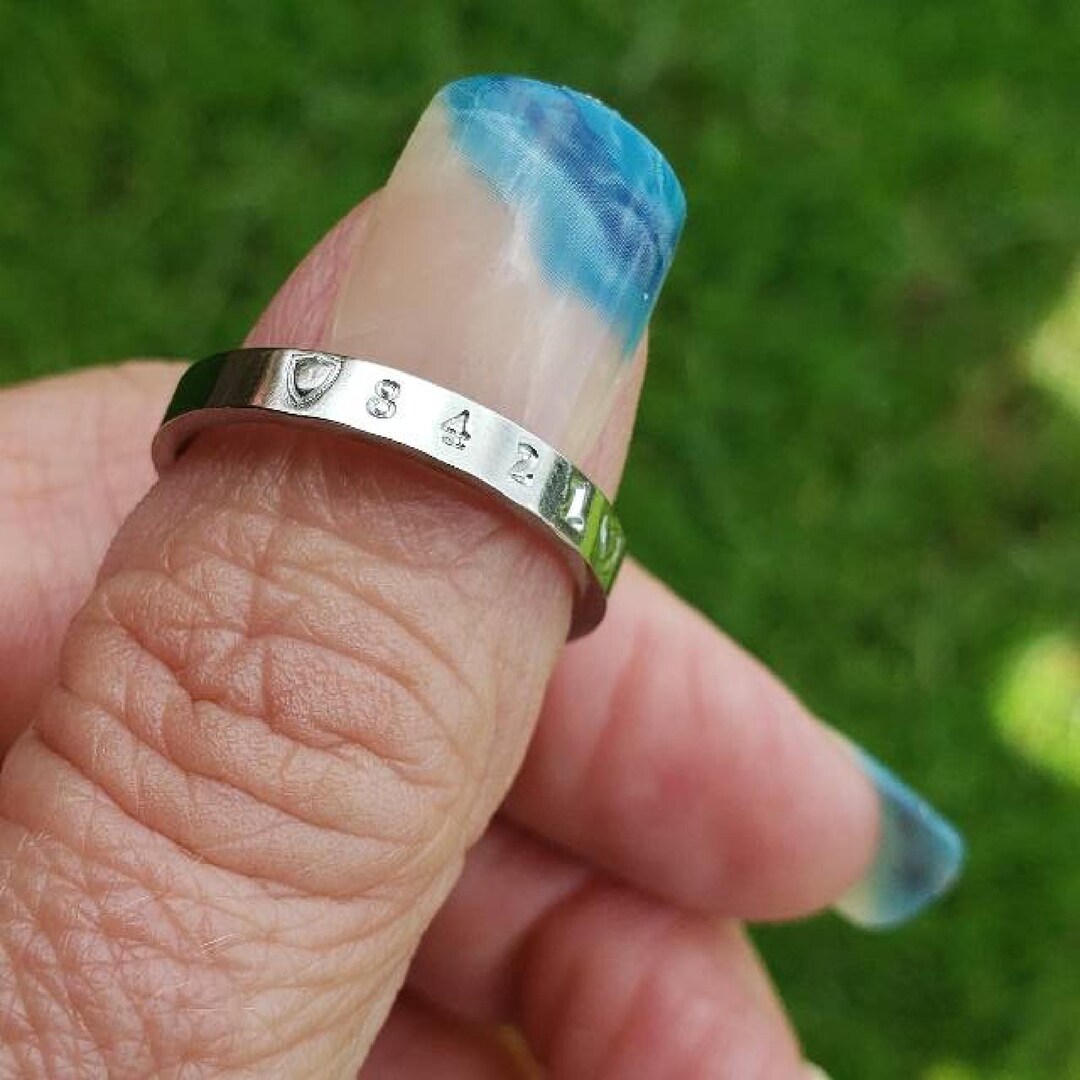 Police Wife Ring · Badge Number Ring · Thin Blue Line · Stacking Ring ...