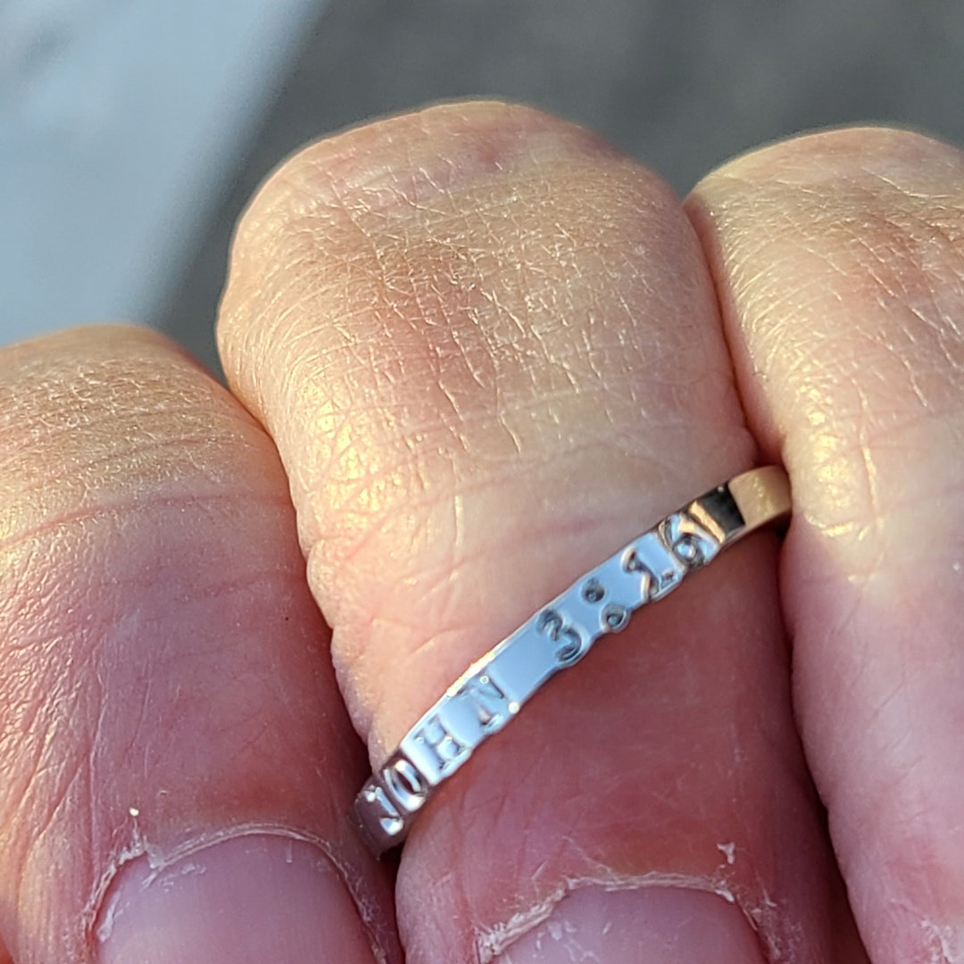 John 3:16 · Christian Ring · John 3 16 Ring · Bible Verse Ring ...