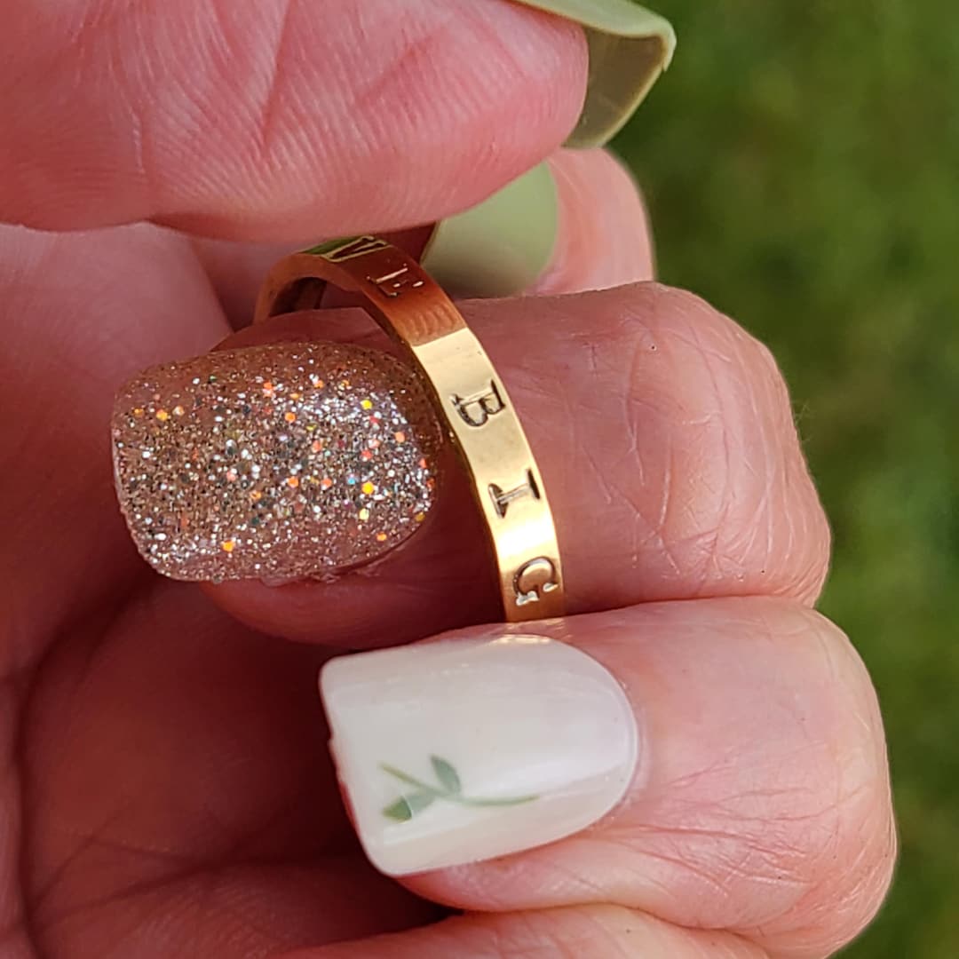 Custom Stamped Stainless Steel Name Ring • Personalized Jewelry - Etsy