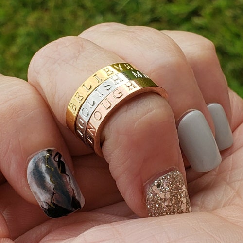 Personalized Ring Stacking Rings Custom Name Ring Gift for - Etsy