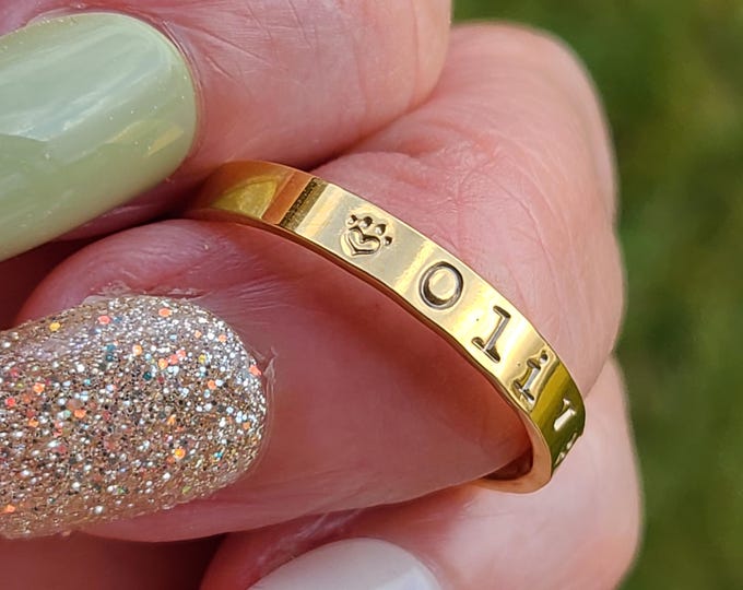 Paw Print Ring, Dog Ring, Personalized Pet Ring, Paw Print Jewelry, Pet ...
