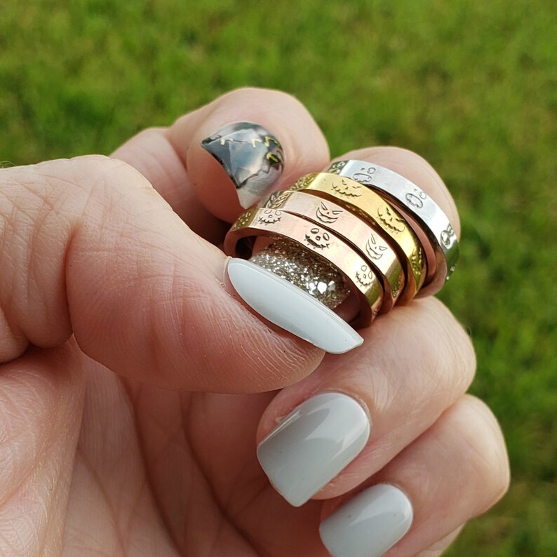 Halloween Ring Scary Face Ring Gold Halloween Ring Silver | Etsy