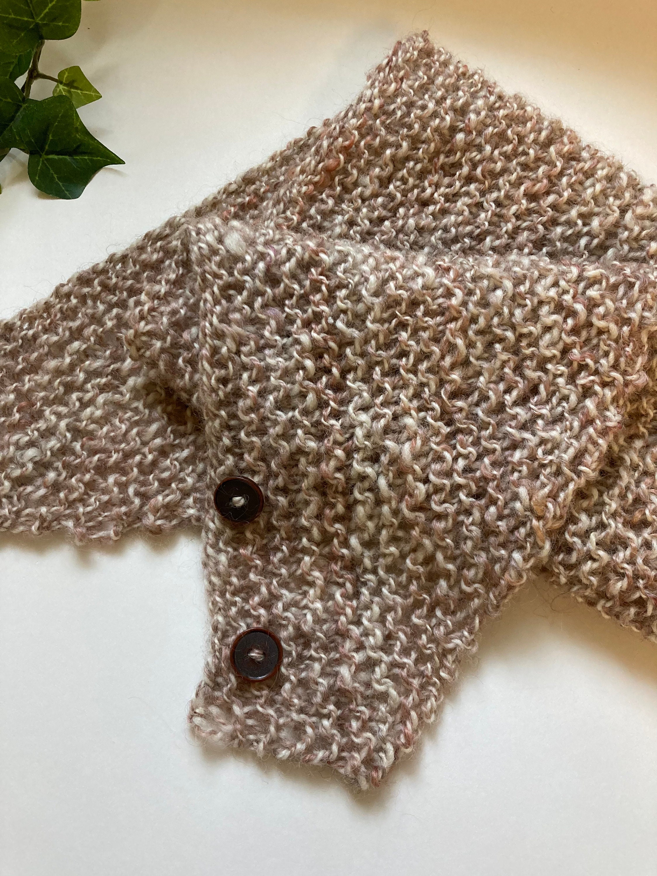 Handknit Scarf Handspun Wool Cowl With Buttons, Multi Style Wrap Collar ...