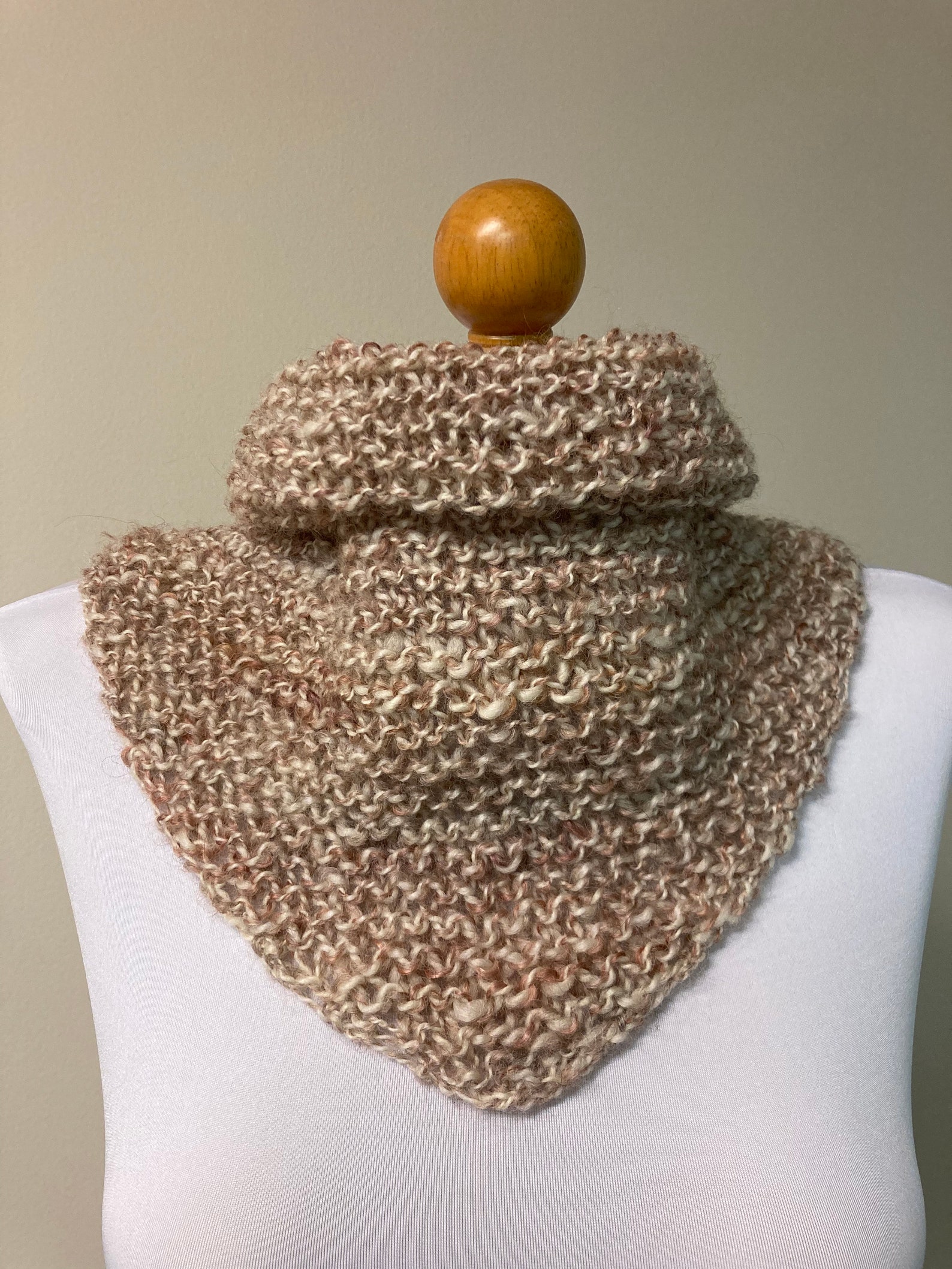Handknit Scarf Handspun Wool Cowl With Buttons, Multi Style Wrap Collar ...