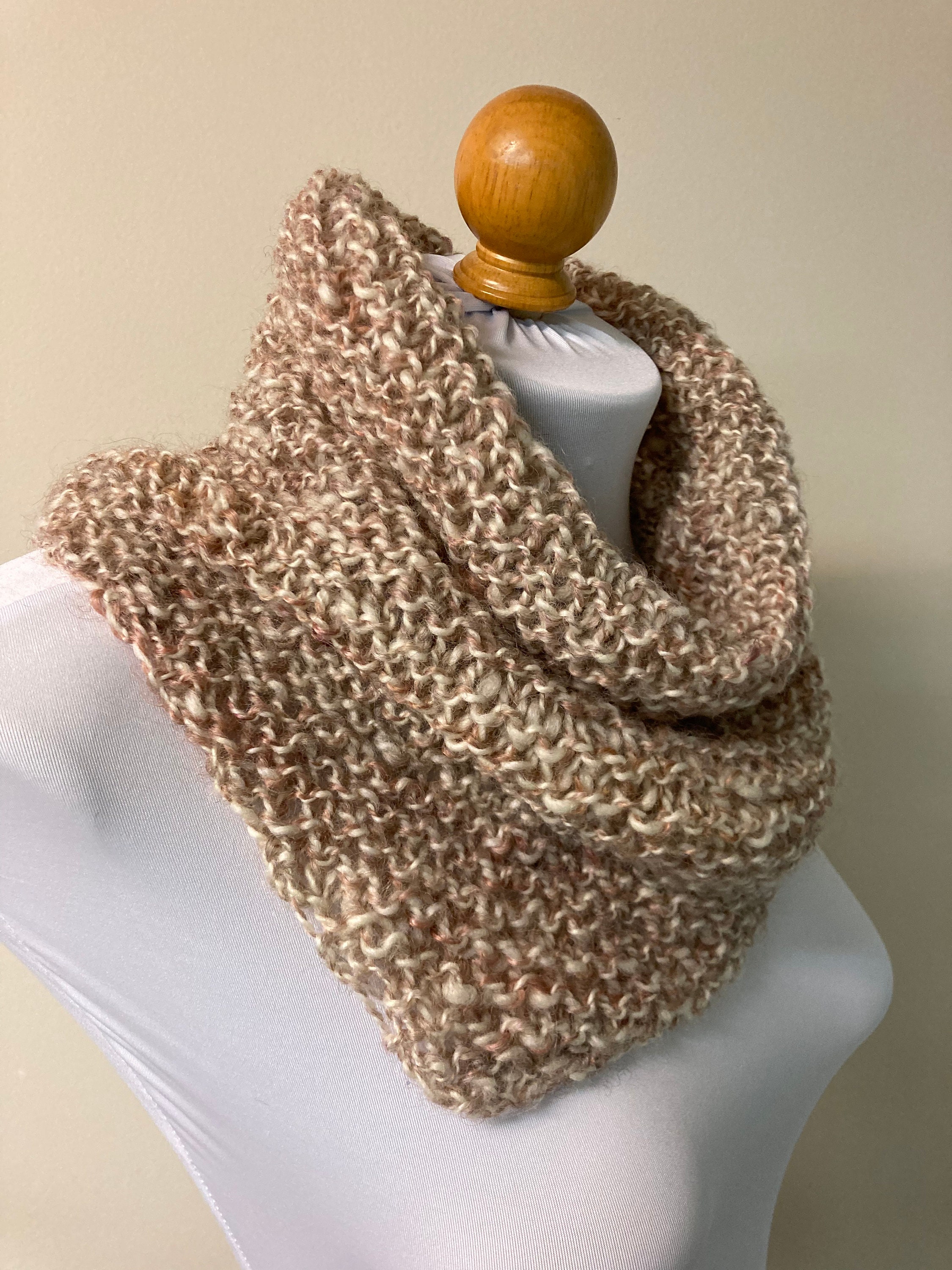 Handknit Scarf Handspun Wool Cowl With Buttons, Multi Style Wrap Collar ...