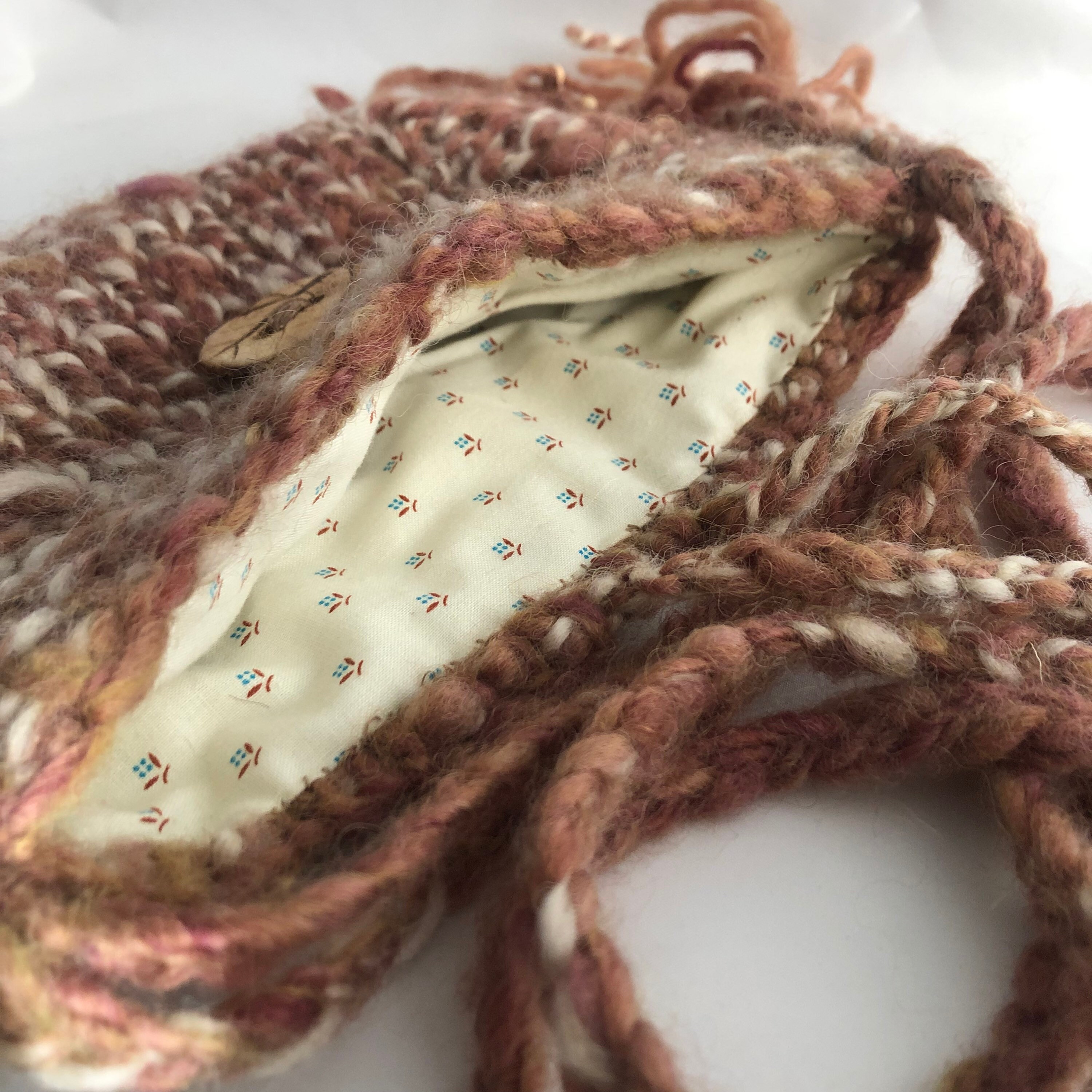 Mini Wool Crossbody Bag, Artisan Hand Knit Purse, Rustic Boho Art Yarn ...