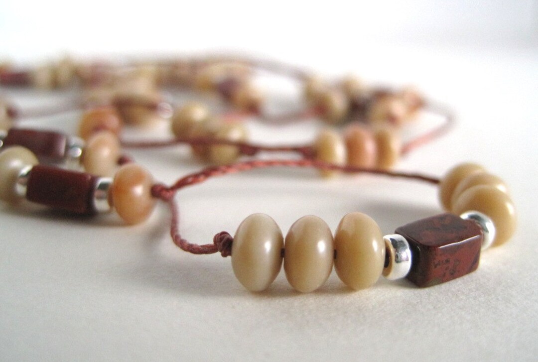 Agate Necklace, Delicate Agate & Opal Hand Knotted Necklace, American ...