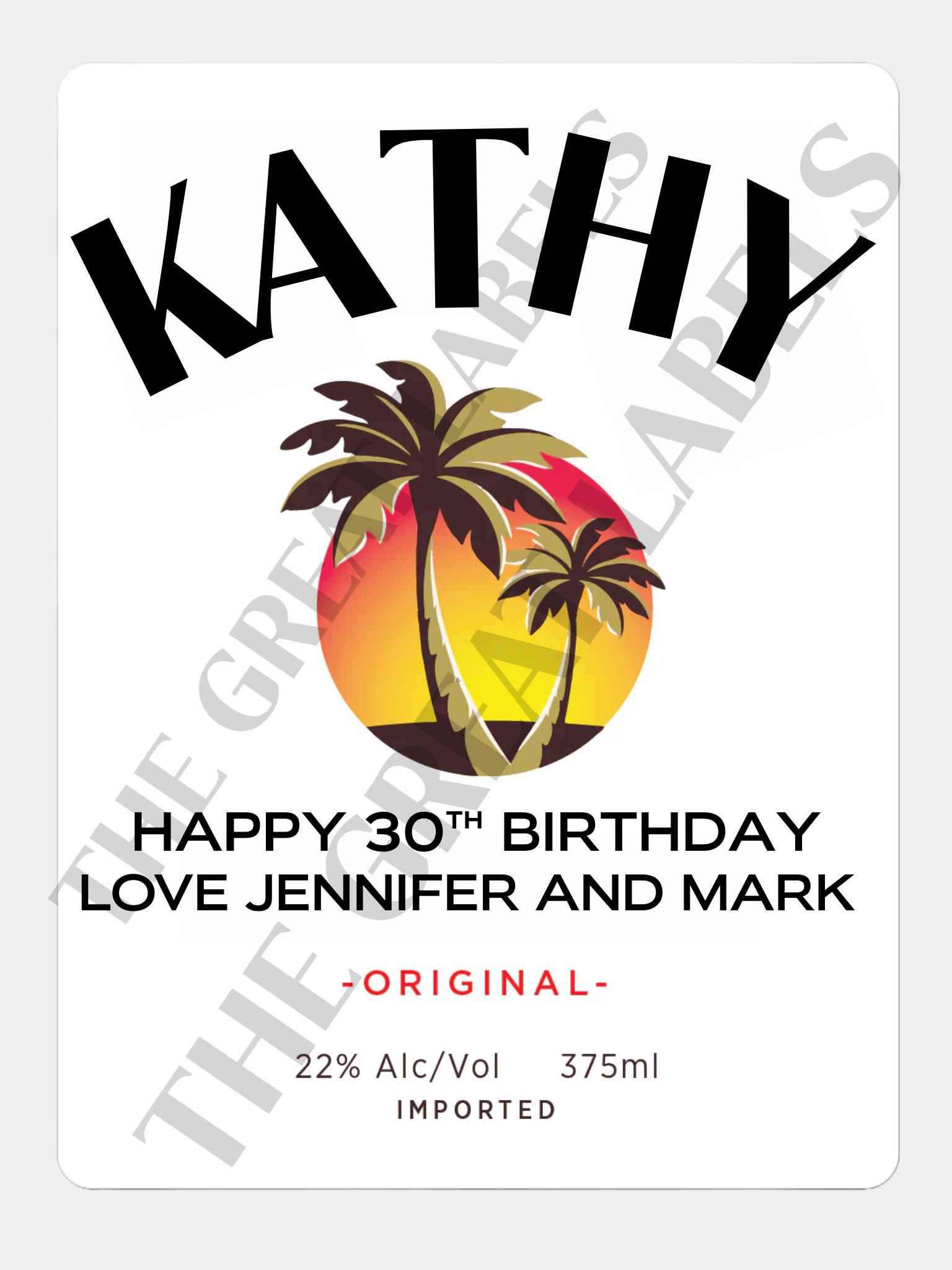 Malibu Rum Label Template: Editable Canva Design (instant Download) - Etsy