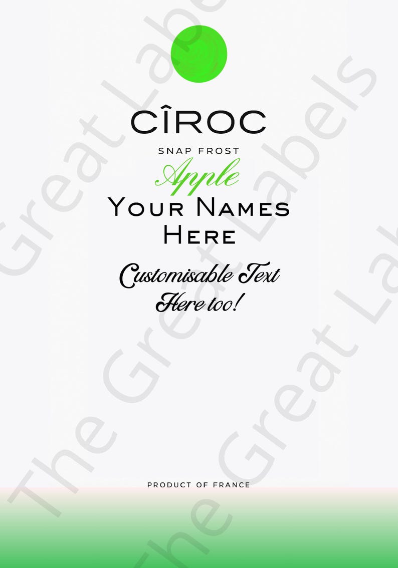 Ciroc Vodka Label Template: Customizable Party Favors (canva, Digital Download) - Etsy Australia