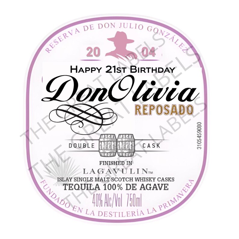 Pink Don Julio Label Canva Template: Custom Tequila Bottle (digital ...