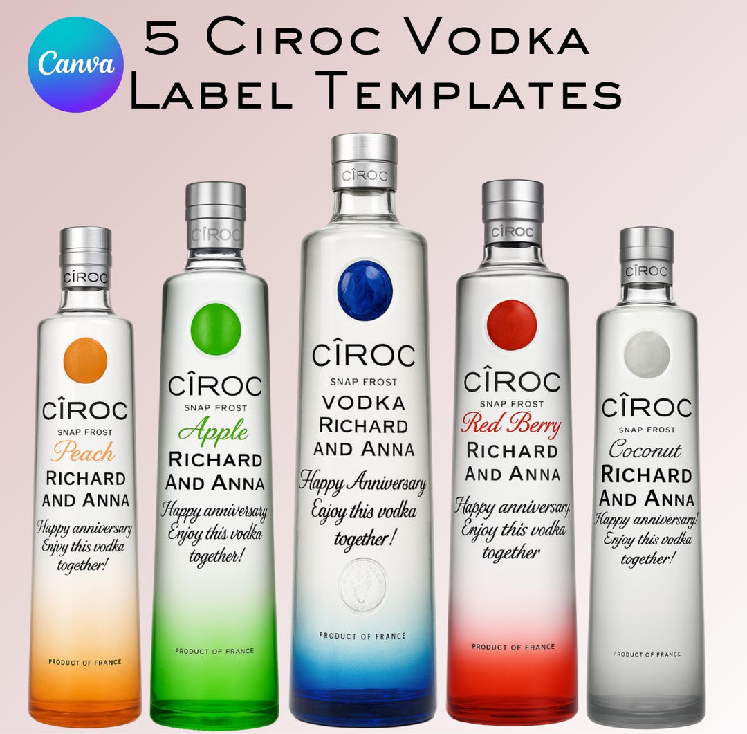 Ciroc Vodka Label Template: Customizable Party Favors (canva, Digital ...