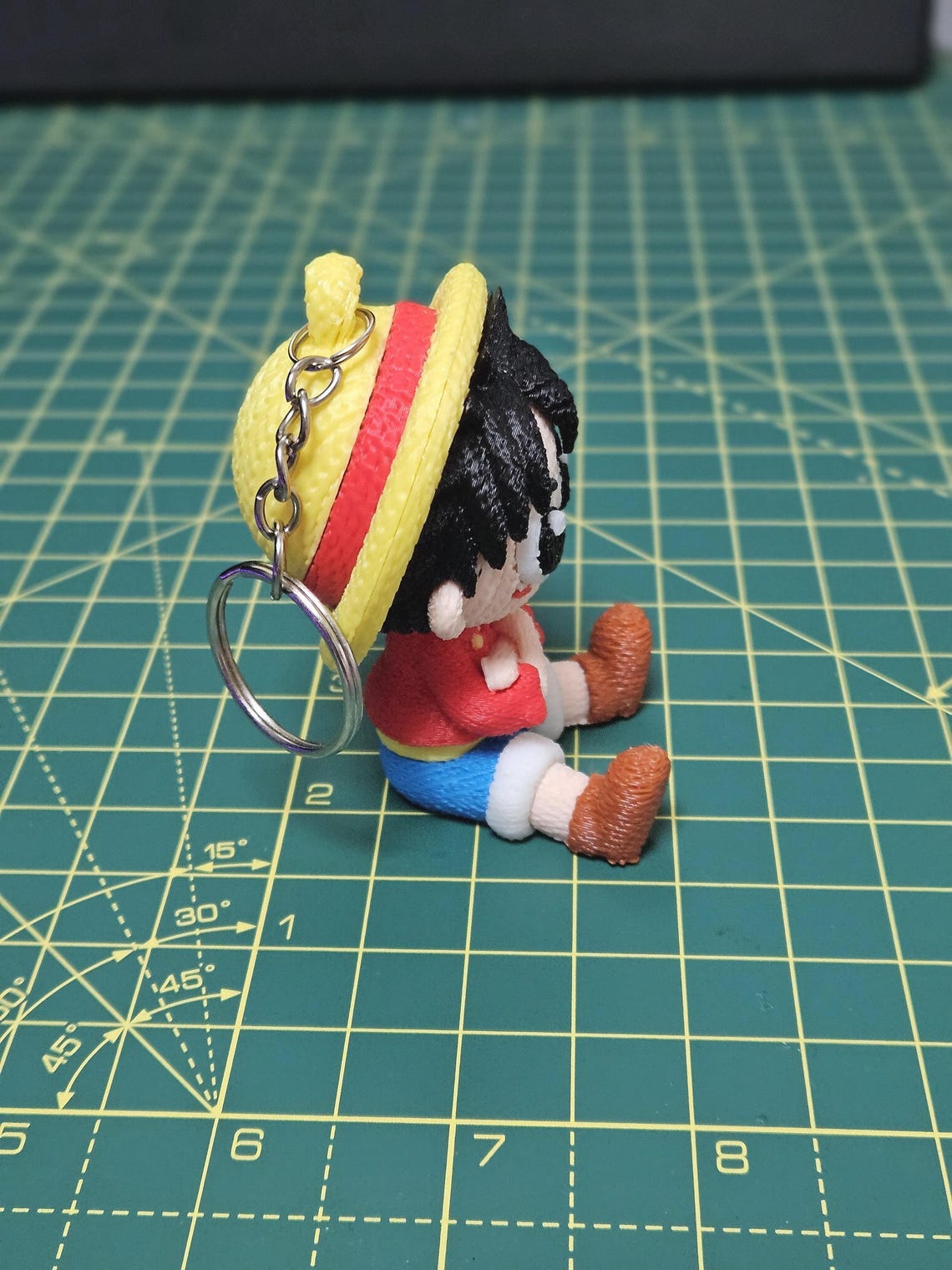 Vibrant 3D Printed Monkey D. Luffy Crochet Keychain - One Piece Anime ...