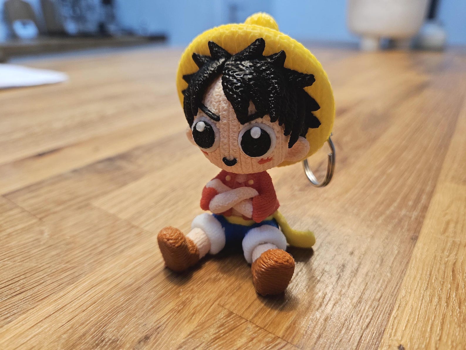 Vibrant 3D Printed Monkey D. Luffy Crochet Keychain - One Piece Anime ...