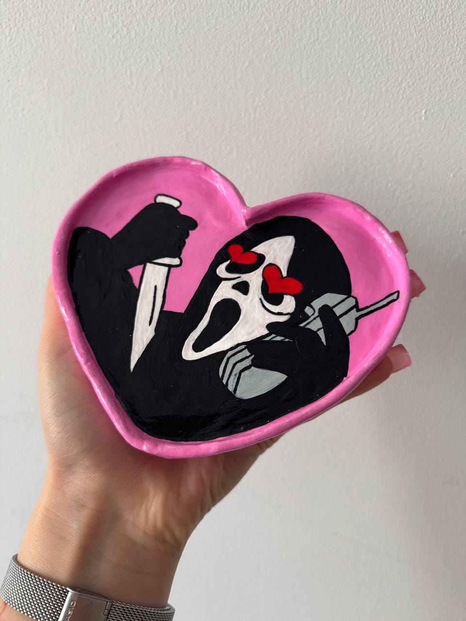 Ghostface Clay Dish,scream Movie Horror Decor – Handmade Trinket Tray ...