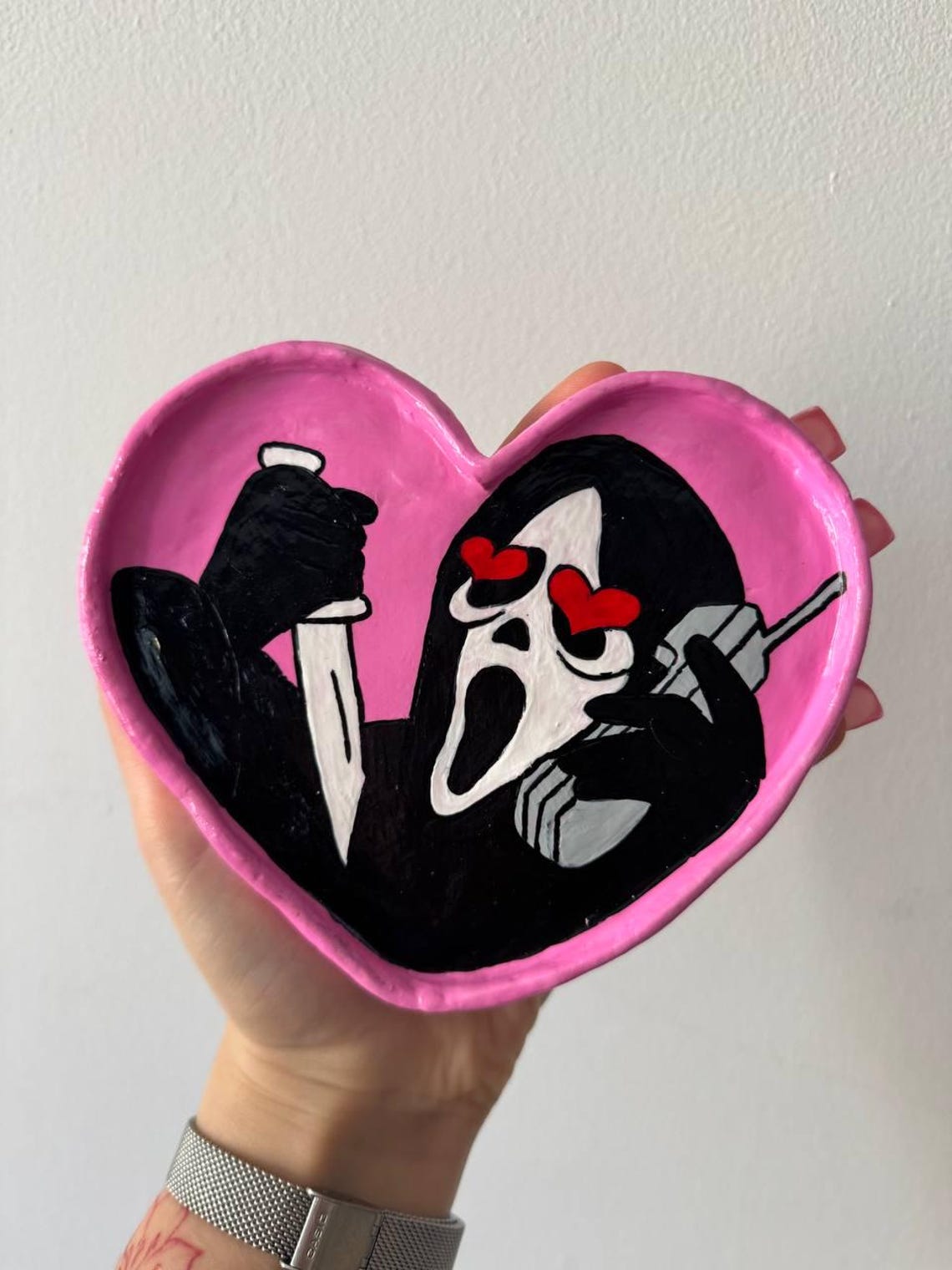 Ghostface Clay Dish,scream Movie Horror Decor – Handmade Trinket Tray ...