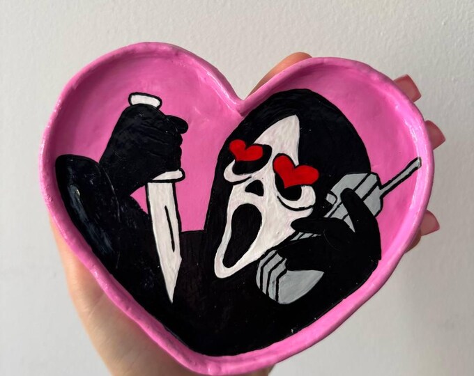 Ghostface Clay Dish,scream Movie Horror Decor – Handmade Trinket Tray ...
