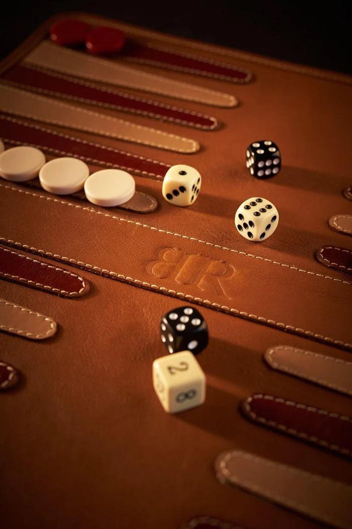 Handmade Leather Roll‑up Backgammon Set With Dice & Tokens | Luxury ...