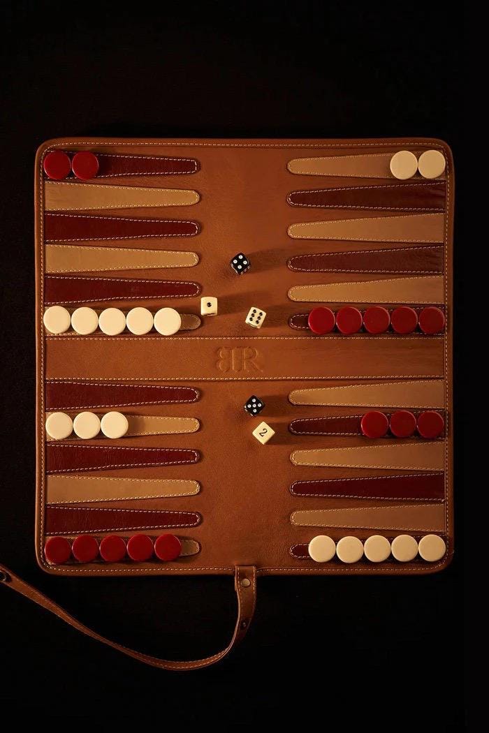 Handmade Leather Roll‑up Backgammon Set With Dice & Tokens | Luxury ...