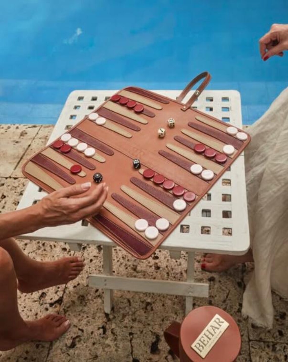 Handmade Leather Roll‑up Backgammon Set With Dice & Tokens | Luxury ...