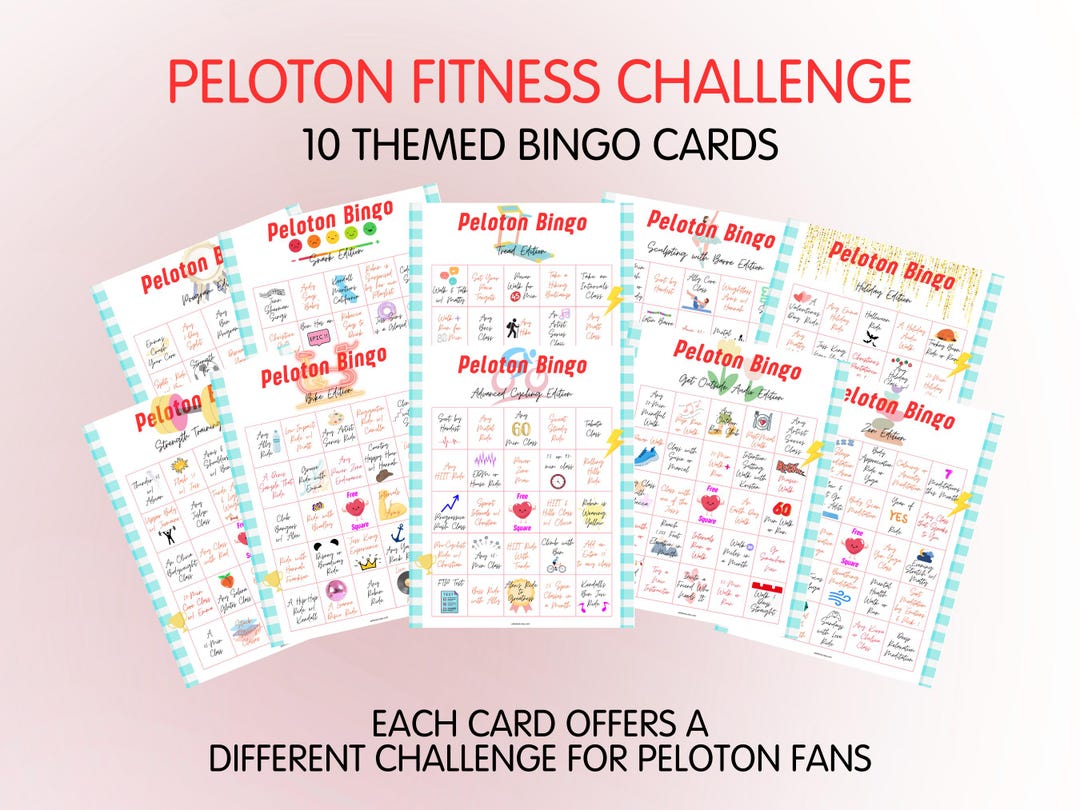 Peloton Challenge Bingo Cards, 10 Themed Editions (printable PDF) - Etsy
