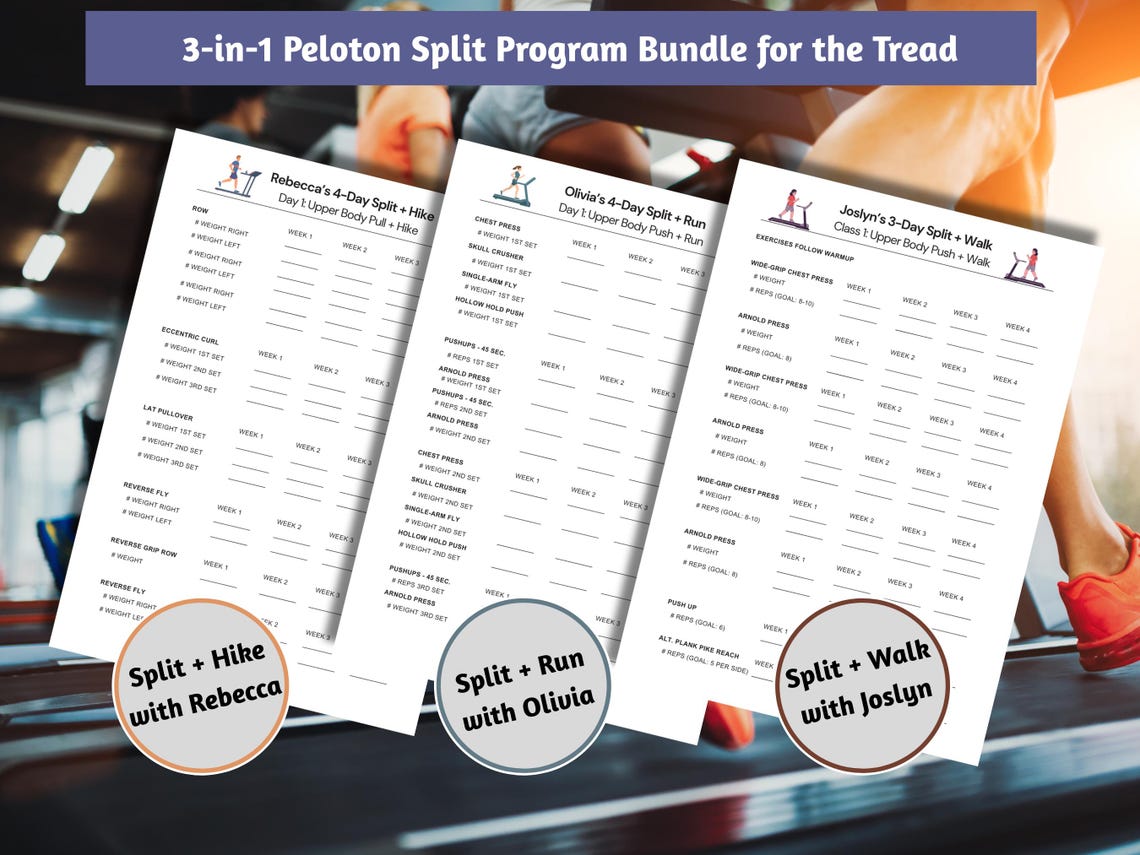 Peloton 3-pack Workout Tracker Bundle for the Tread: Split + Hike/run ...