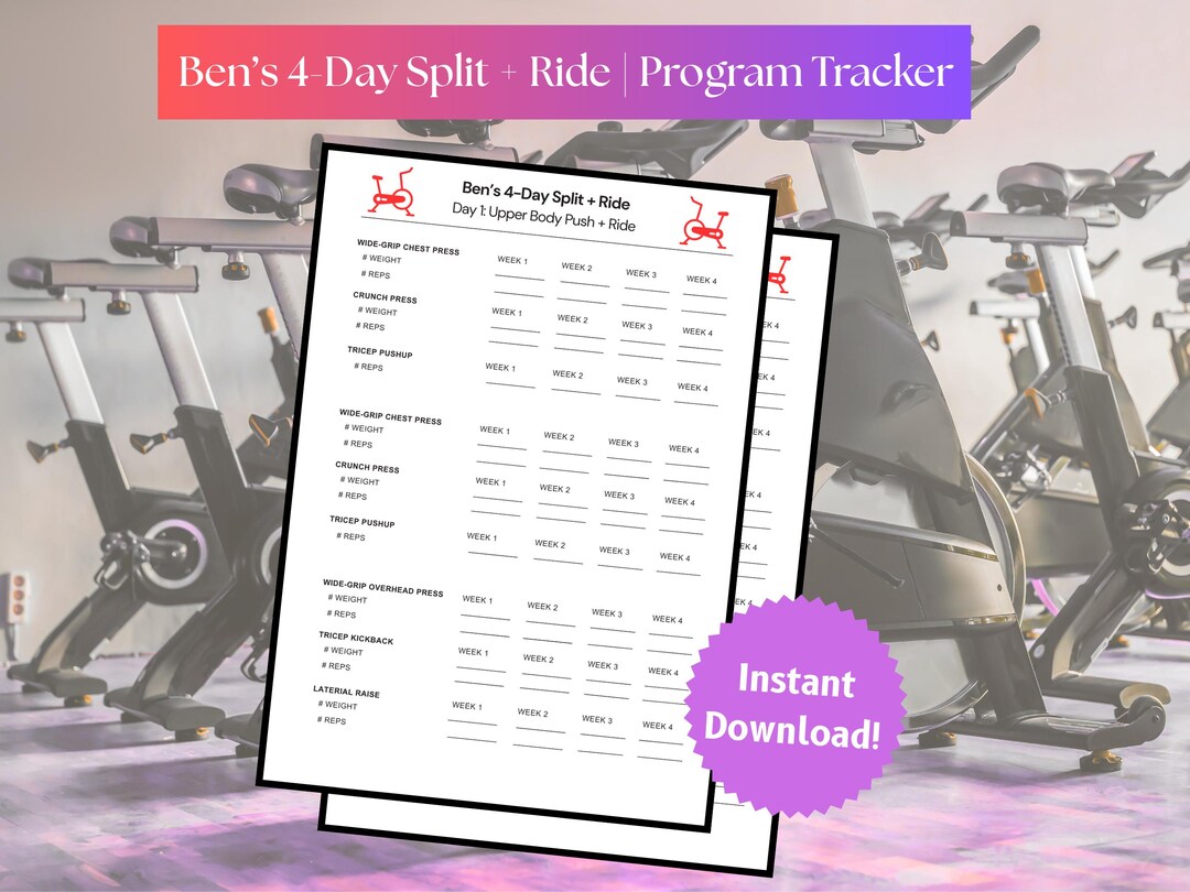 Peloton Ben Alldis Strength + Ride Program Tracker: Split Training With ...