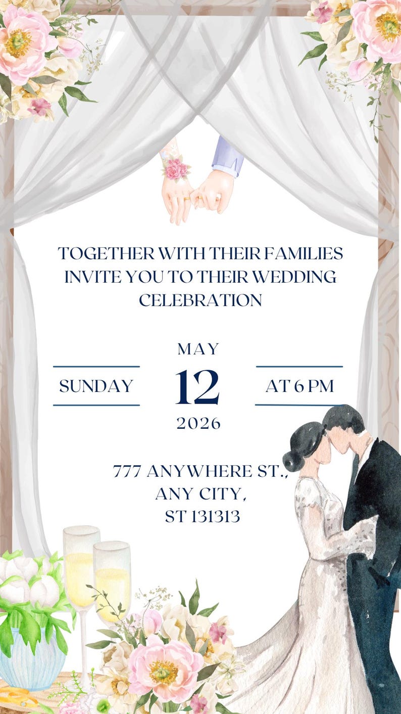 Animated Wedding Invitation, Canva Editable Invitation,diy Template ...