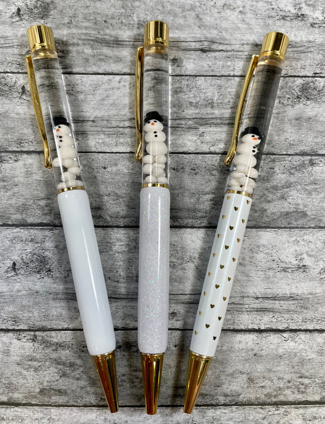 Snowman Float Pen: Handmade Glitter Snowball Ballpoint Pen - Etsy