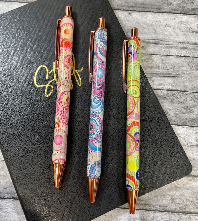 Mandala Ballpoint Clicker Pen Mandala Refillable Pens - Etsy