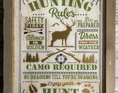 Hunting Rules Sign for Any Avid Hunter Hunting Outdoor - Etsy