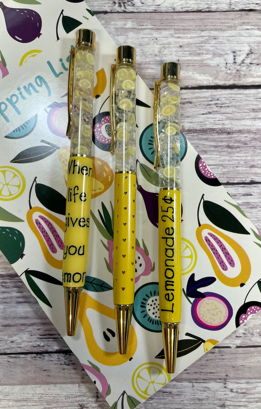 Lemonade Ballpoint Pen: Refillable Lemon Slice Float Pen - Etsy