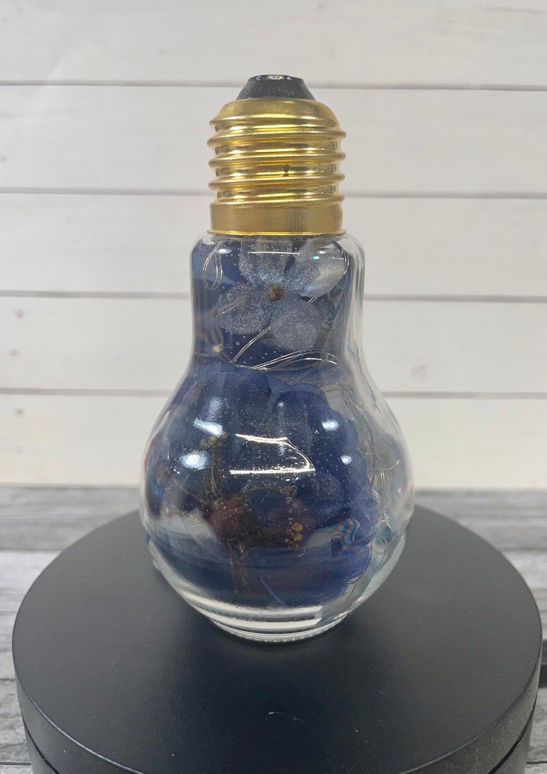 Blueberry Nightlight, Shades of Blue Floral Lightbulb Nightlight, LED ...