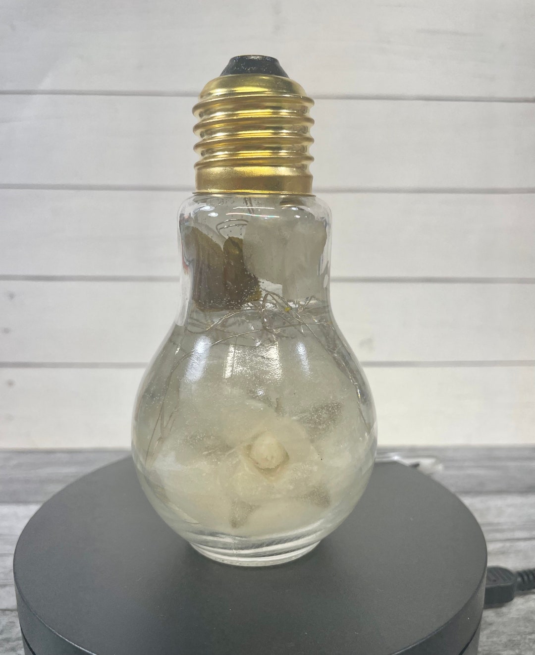 White Rose Lightbulb Nightlight: Floral LED Night Light - Etsy