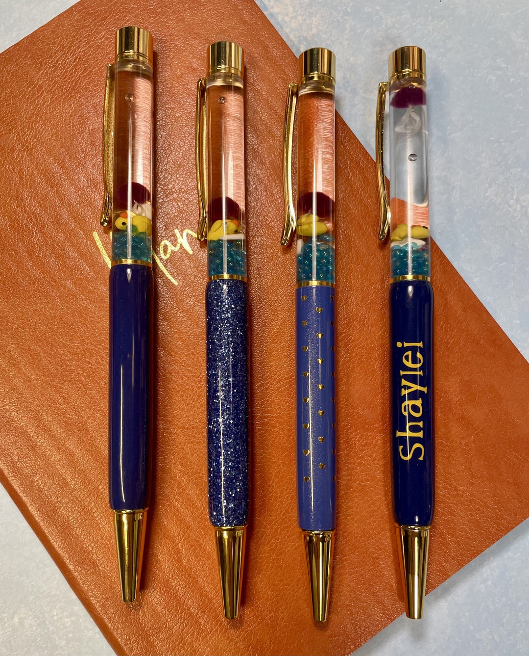 Rubber Duck Float Pen in Shades of Blue, Bathtime Themed Ballpoint Pen ...