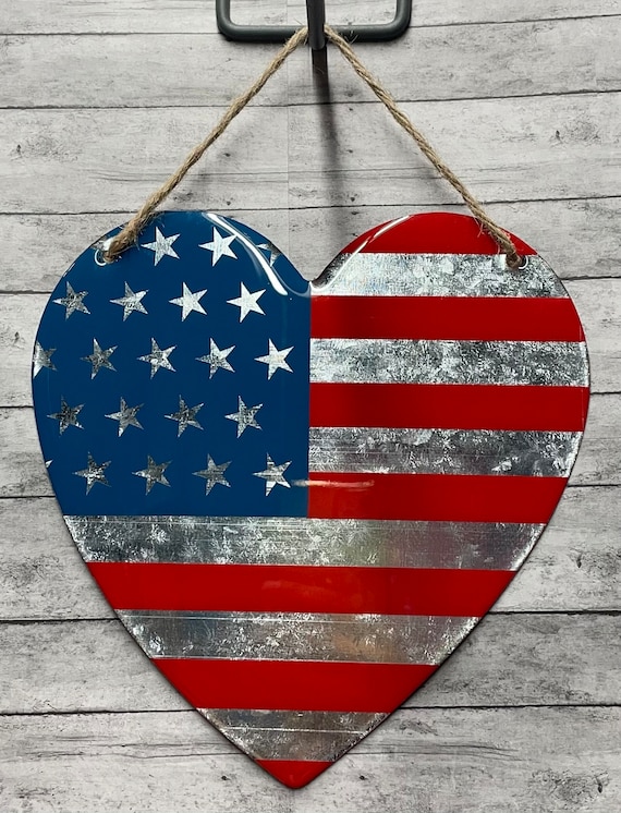 American Flag Wall Decor Flag Sign Flag Hanging Galvanized - Etsy