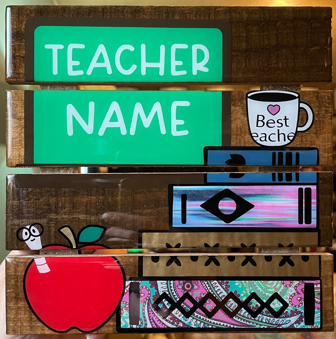 Personalized Teacher Name Sign, Teacher Gift, Desk Sign - Etsy