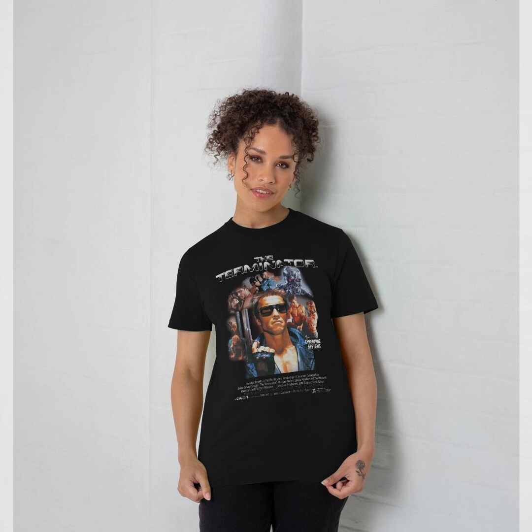 The Terminator Official Movie Graphic Black T-shirt - Etsy