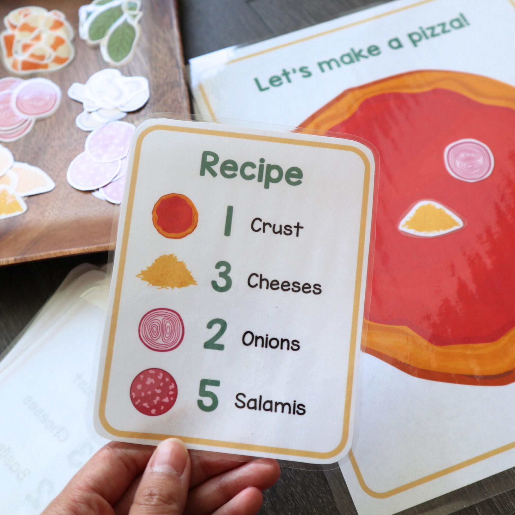 Pizza Making Printable for Preschool | Counting Game | Fine Motor ...